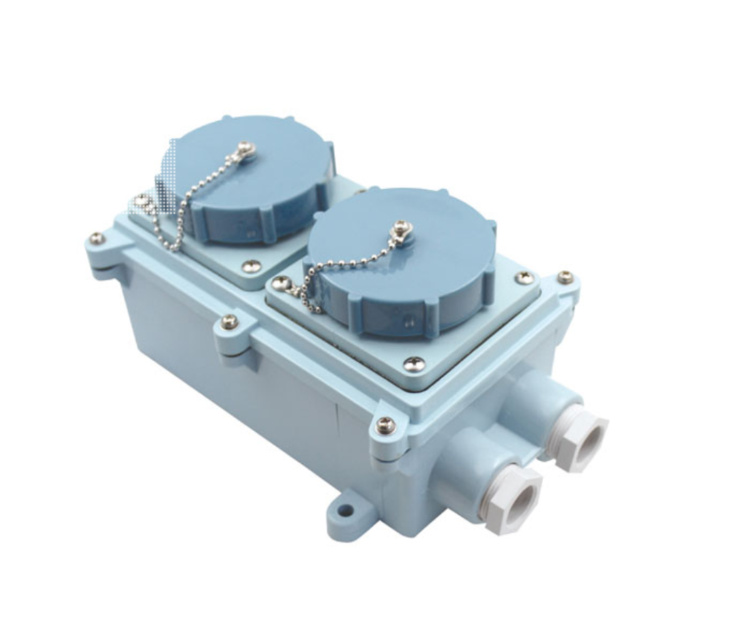 WATERTIGHT RECEPTACLE, 2+E x 2, AC200-250V, R12-2-2, BLUE, – Dream Marine