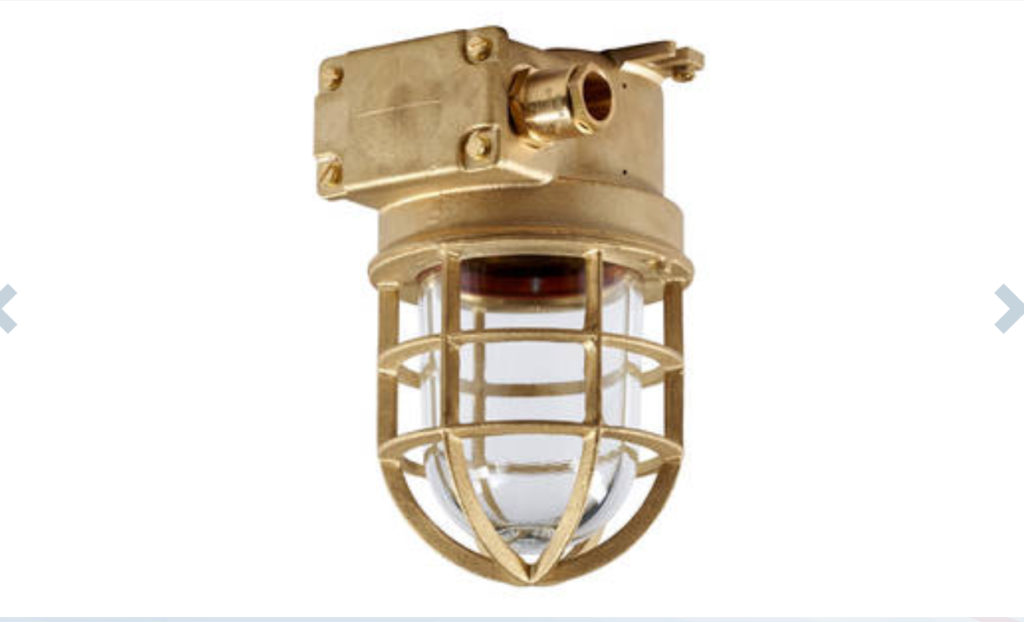 Ex Light fitting with protection guard brass max. 60W 230V E27, IP66/67 ...