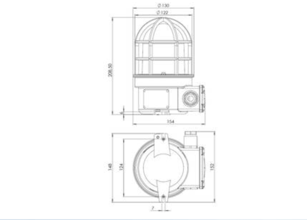 Ex Light fitting with protection guard brass max. 60W 230V E27, IP66/67 ...